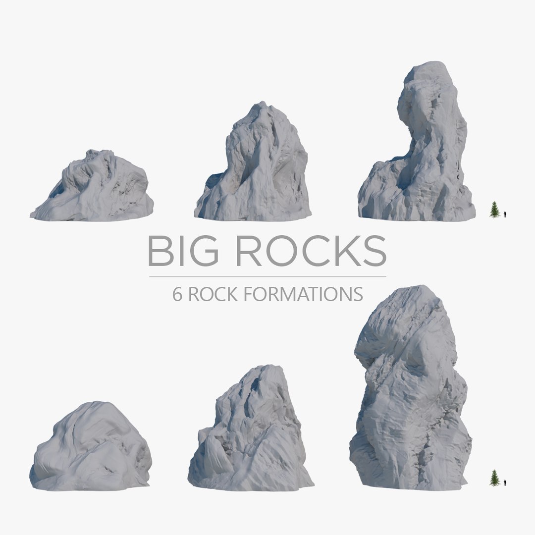 6 BIG ROCKS 3D - TurboSquid 2254001