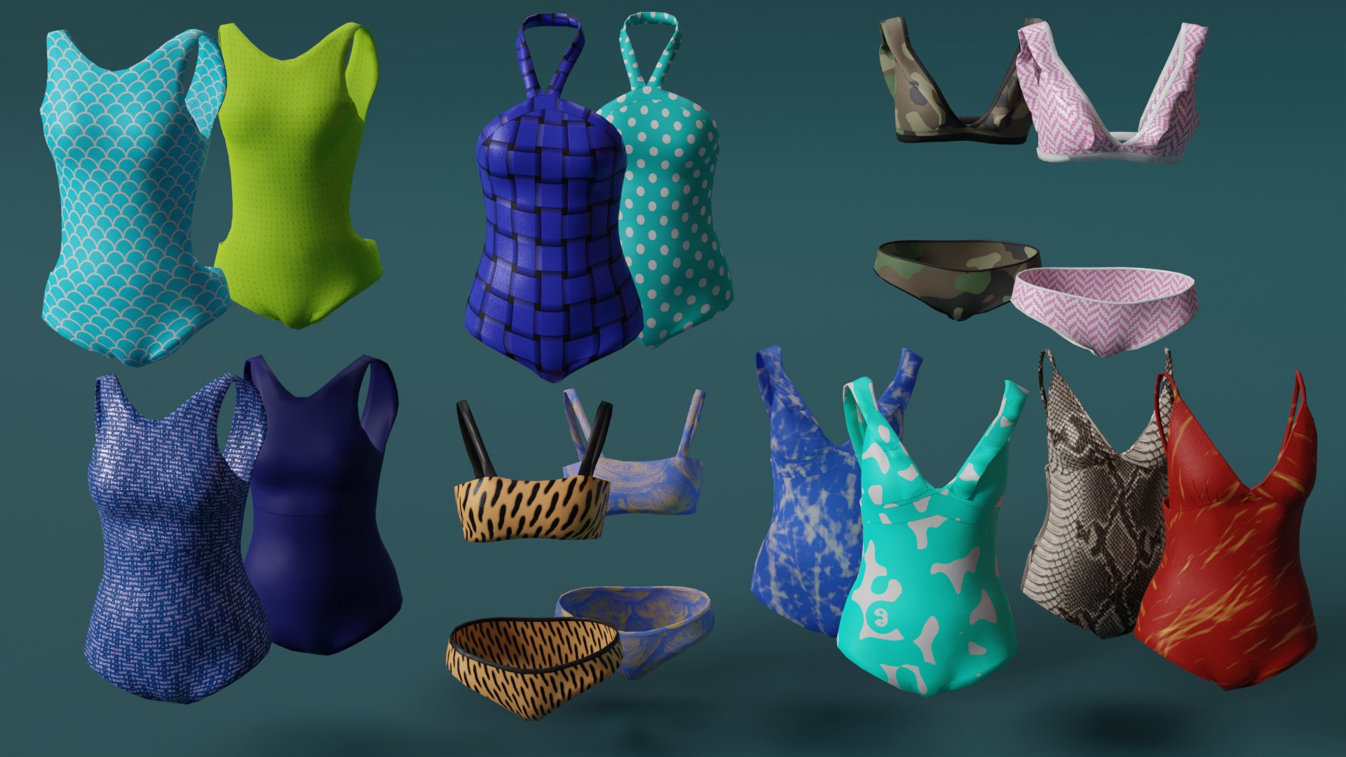 Swimming Costumes pack 3D model - TurboSquid 1975787