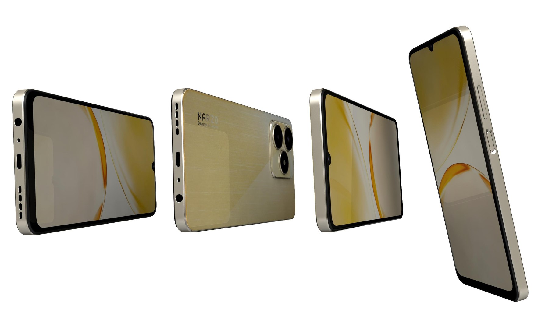 3D model Realme Narzo N53 Yellow - TurboSquid 2073604