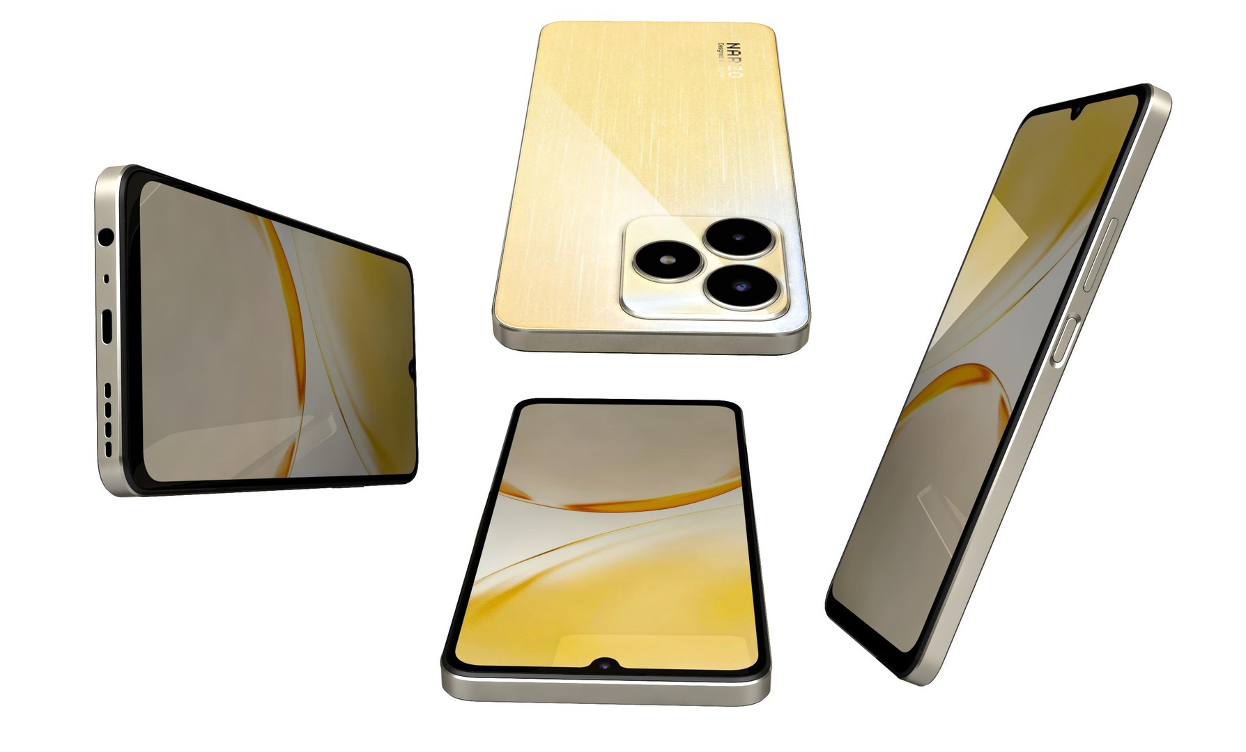 3D model Realme Narzo N53 Yellow - TurboSquid 2073604