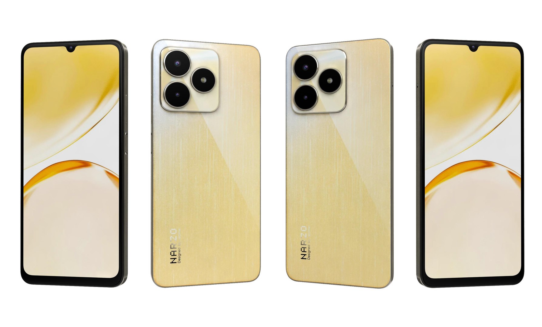 3D model Realme Narzo N53 Yellow - TurboSquid 2073604
