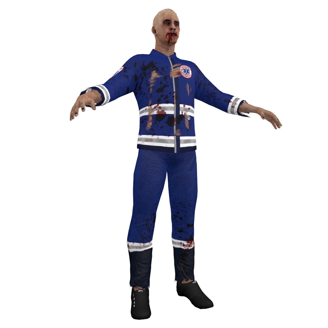 3d Model Zombie Paramedic