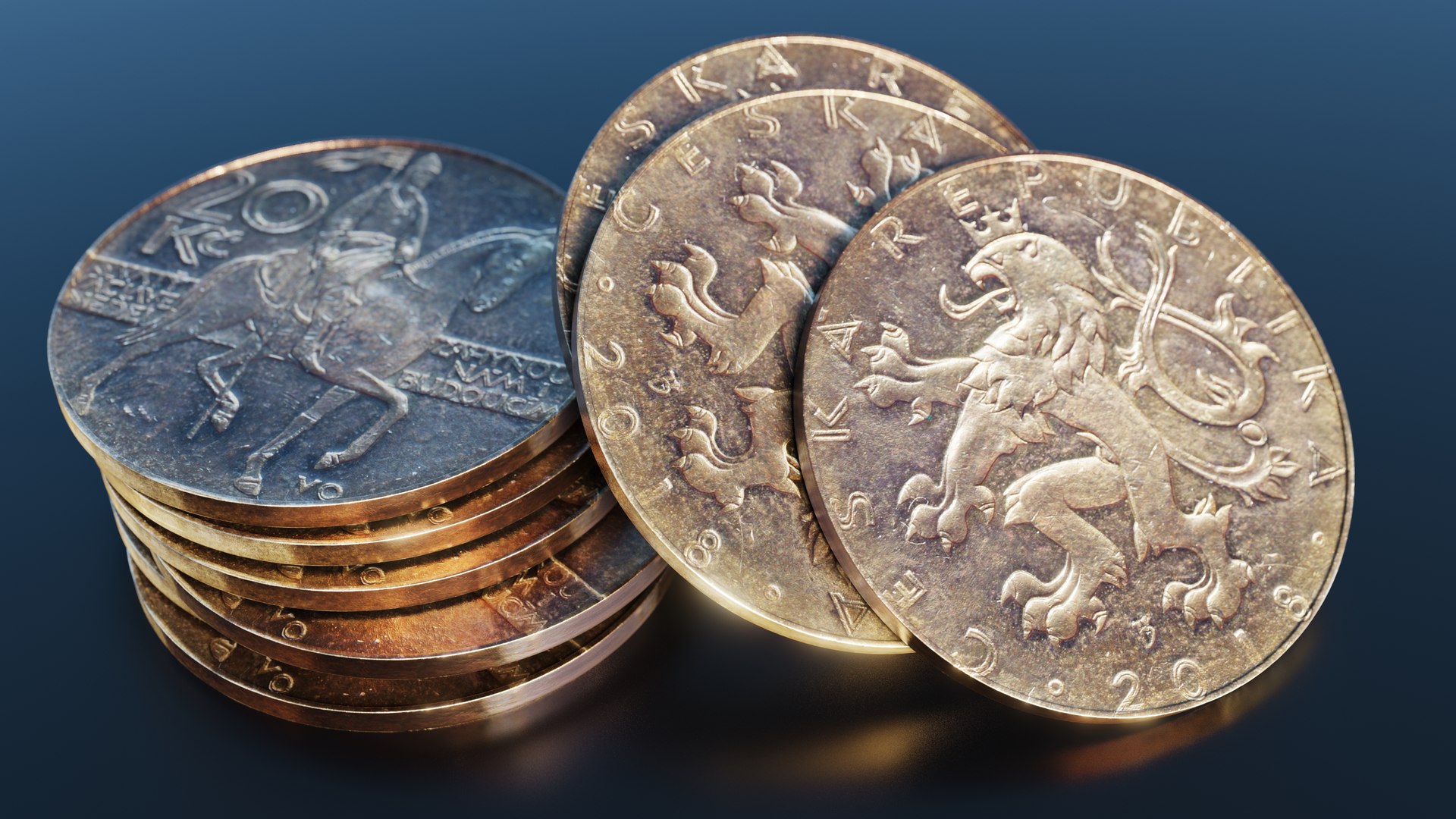3D Coin Czech Crowns Model - TurboSquid 2286713