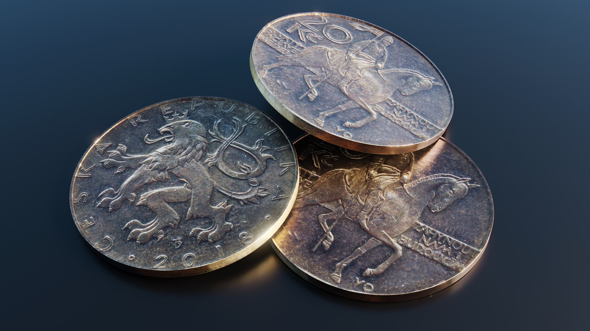 3D Coin Czech Crowns Model - TurboSquid 2286713