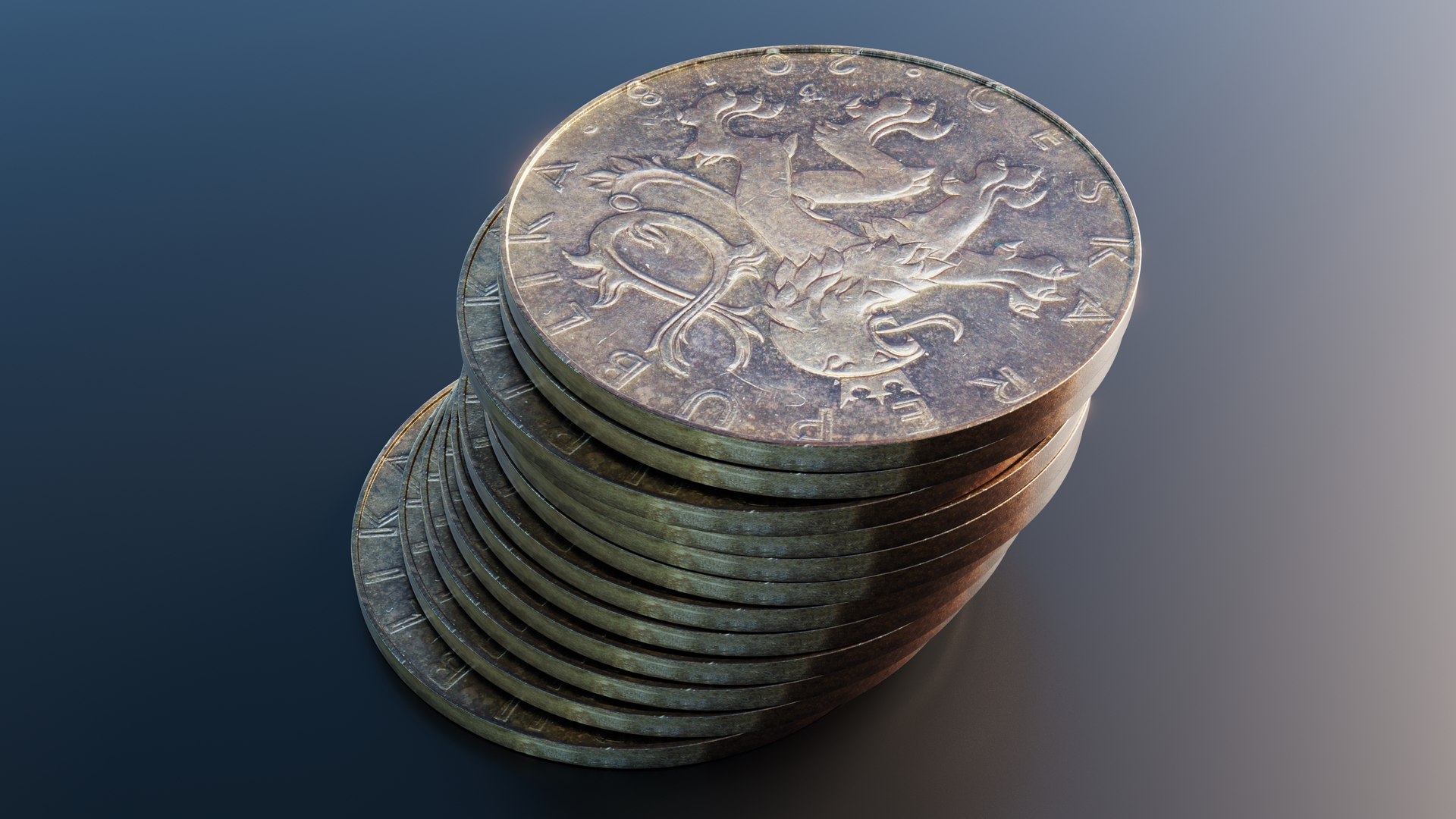 3D Coin Czech Crowns Model - TurboSquid 2286713