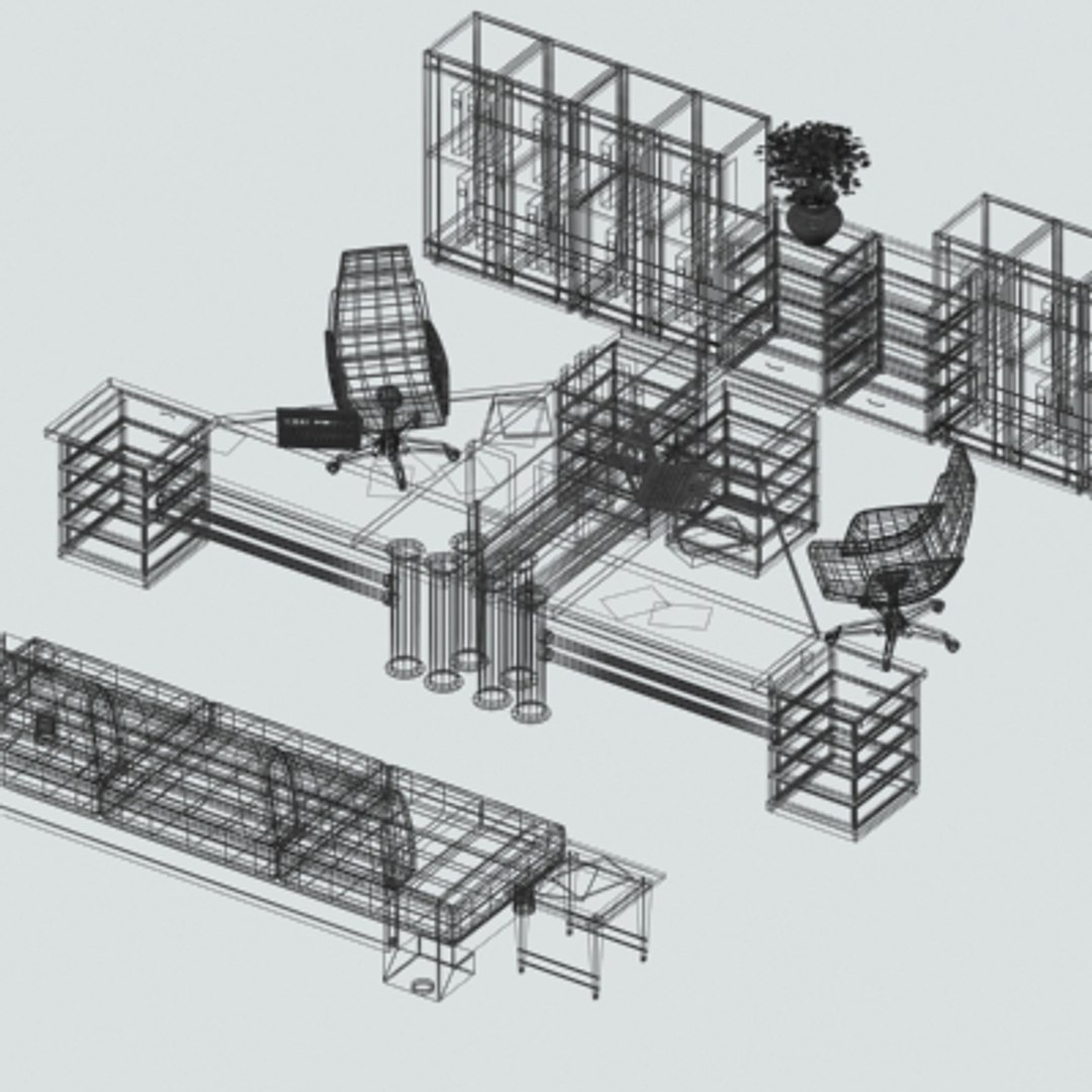 Modular Office Set Obj