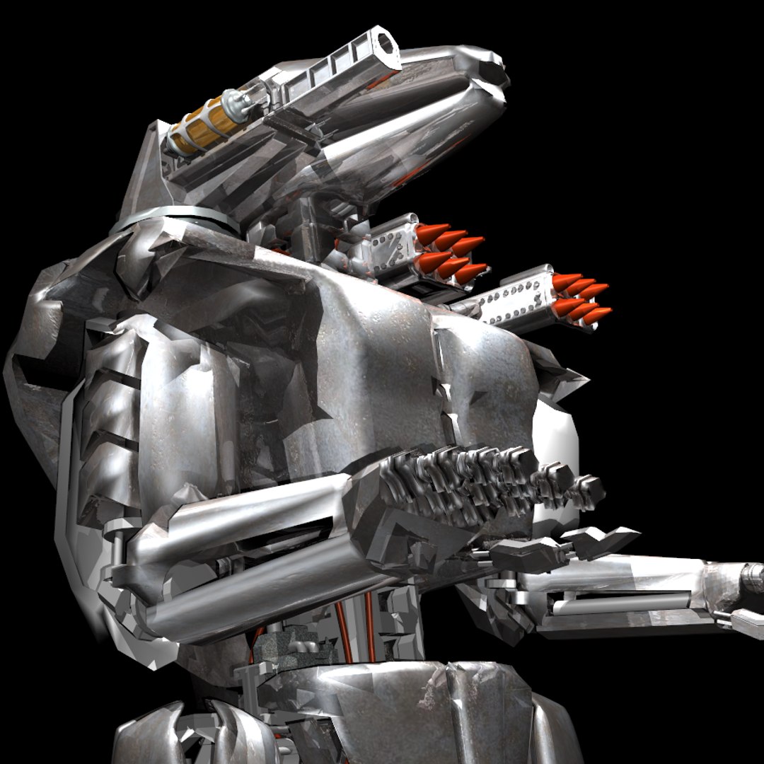 3d Blend Robot Cannon Rocket