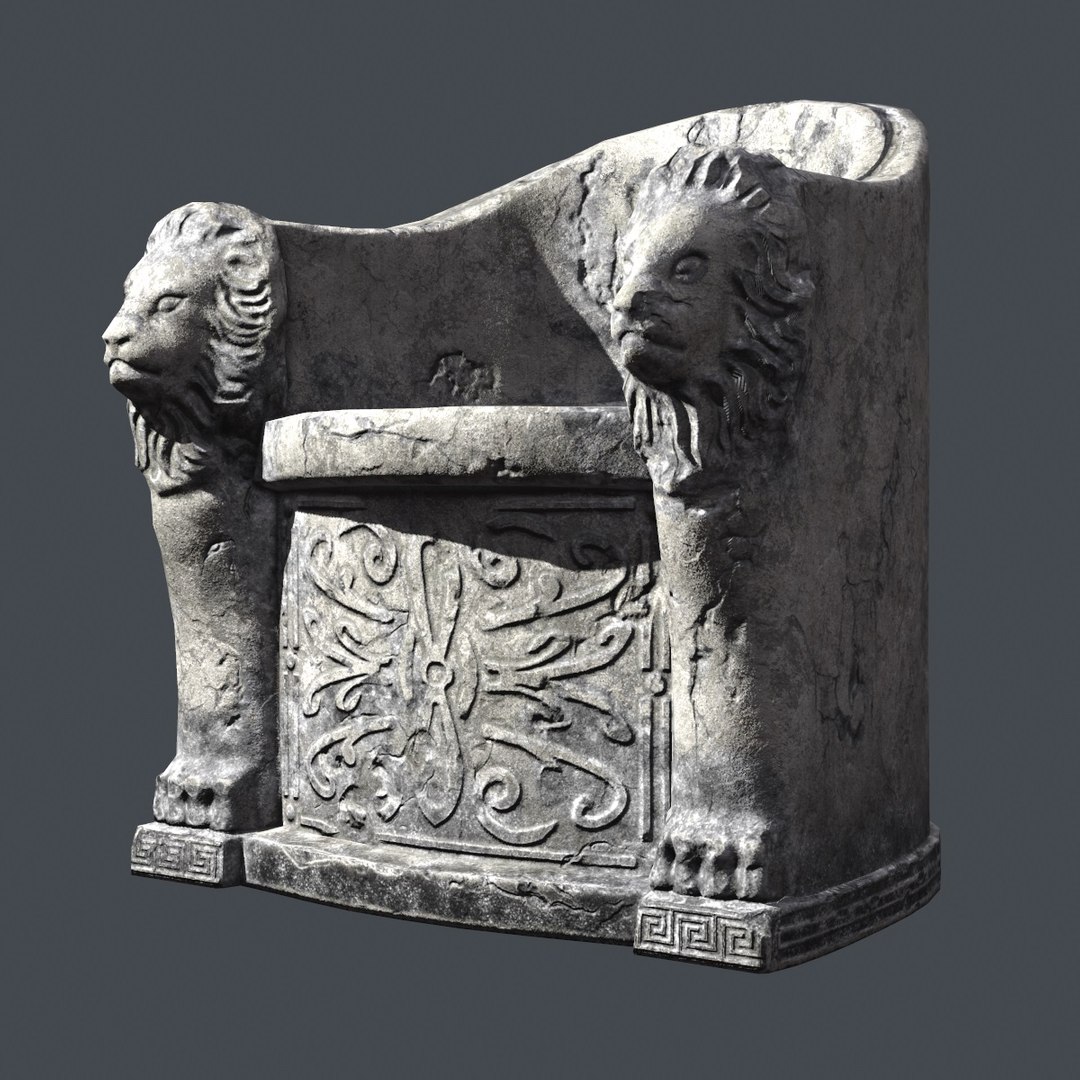 Roman Stone Chair Pbr 3D Model - TurboSquid 1177837