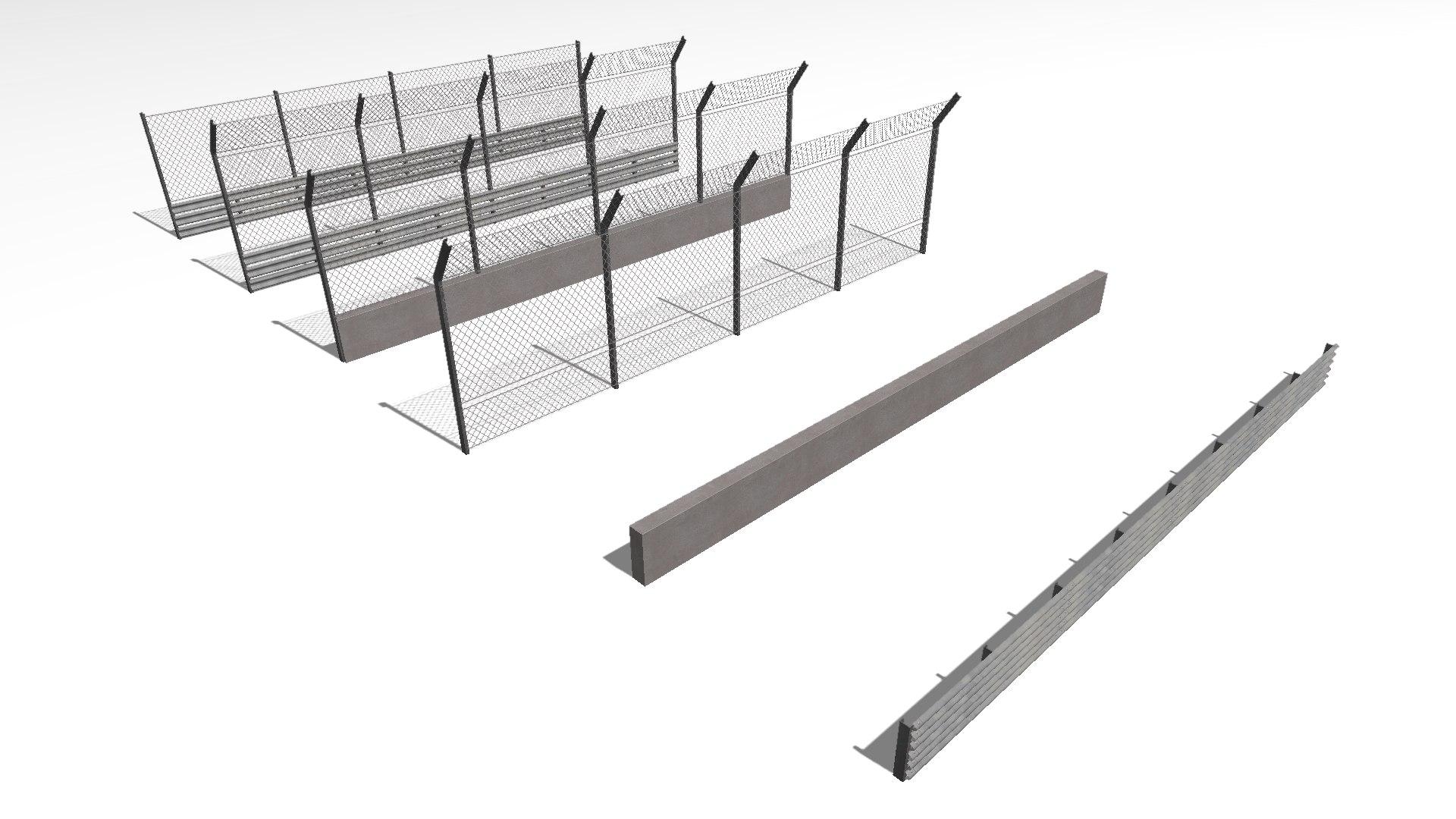 Race Track Barriers Set 3D - TurboSquid 2046158