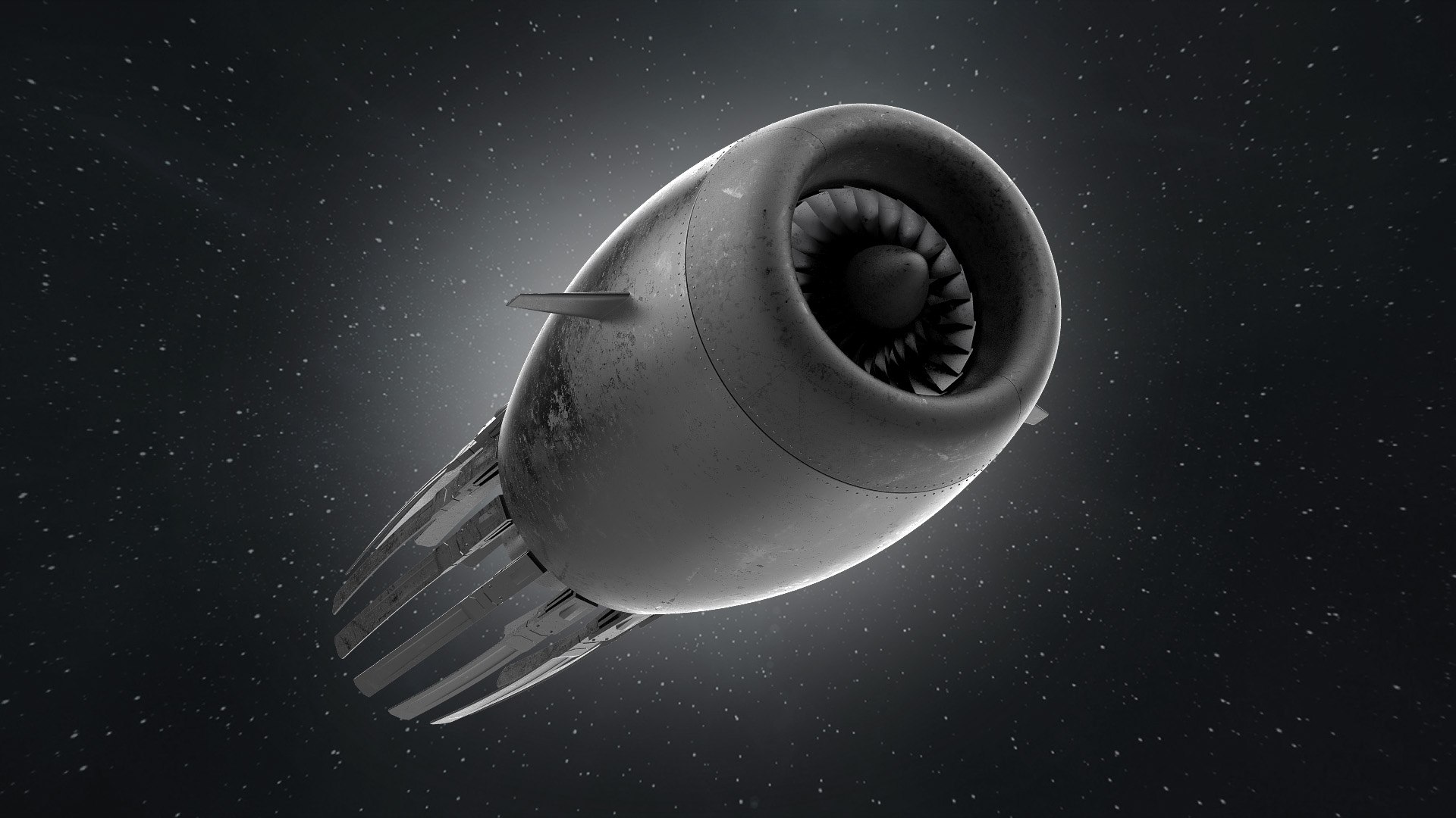 Turbine Jet Sci-fi Spaceship 3D Model - TurboSquid 1535086
