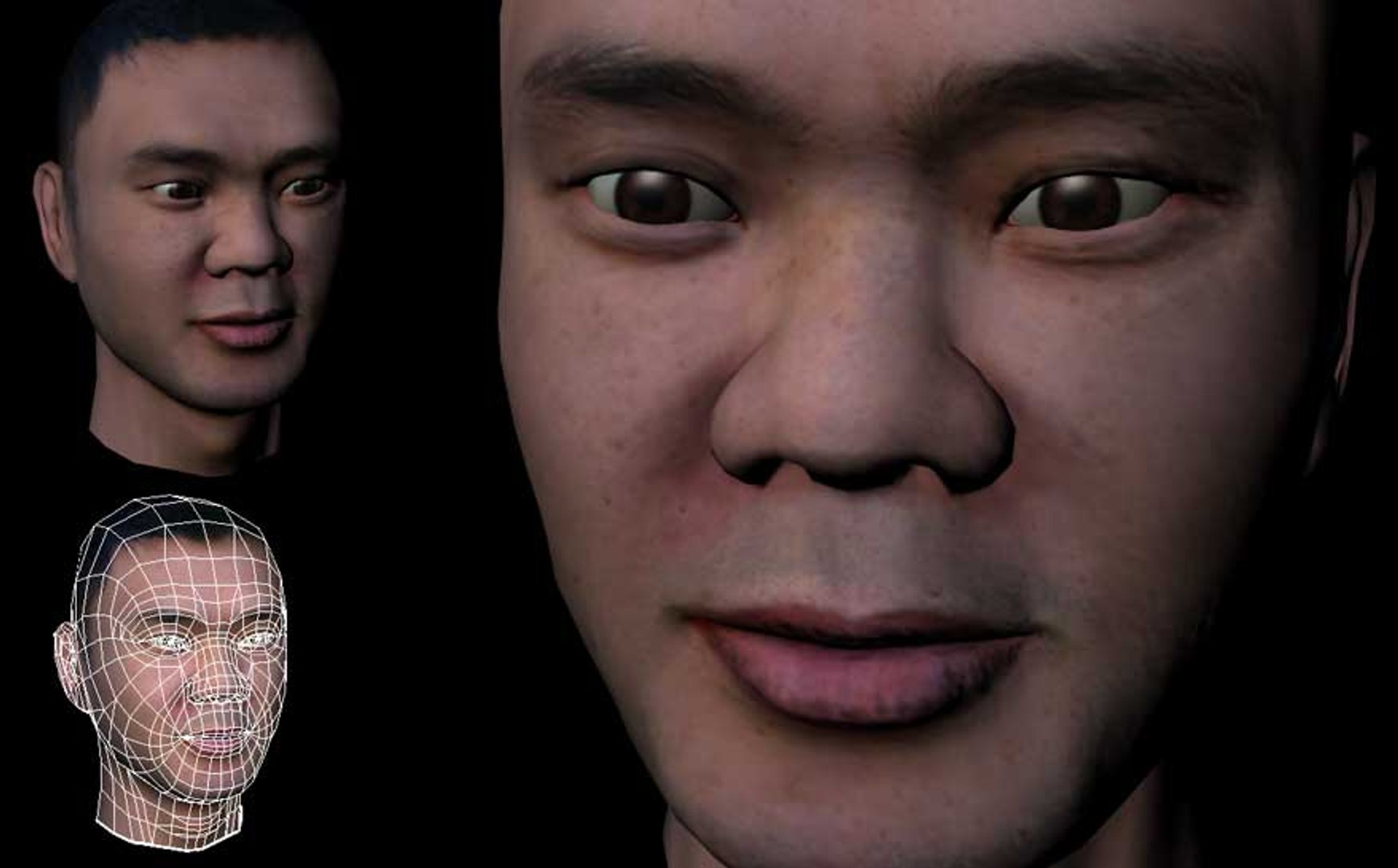 Obj Male Face Asian Man