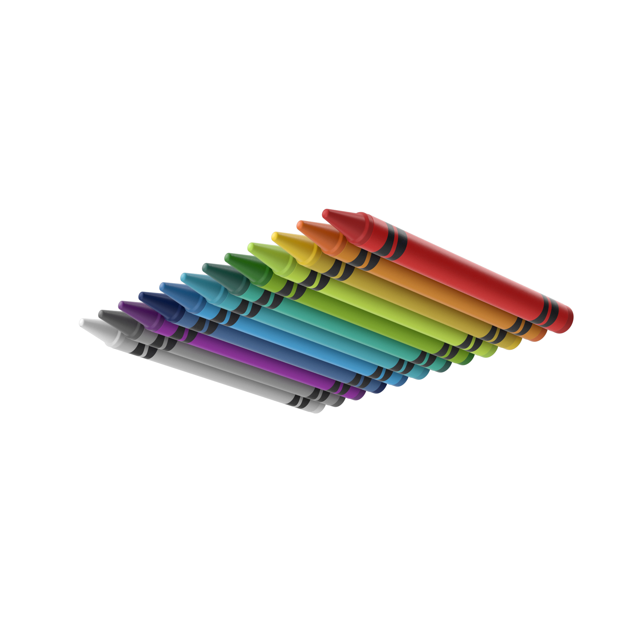 3D Colored Crayons - TurboSquid 1835317