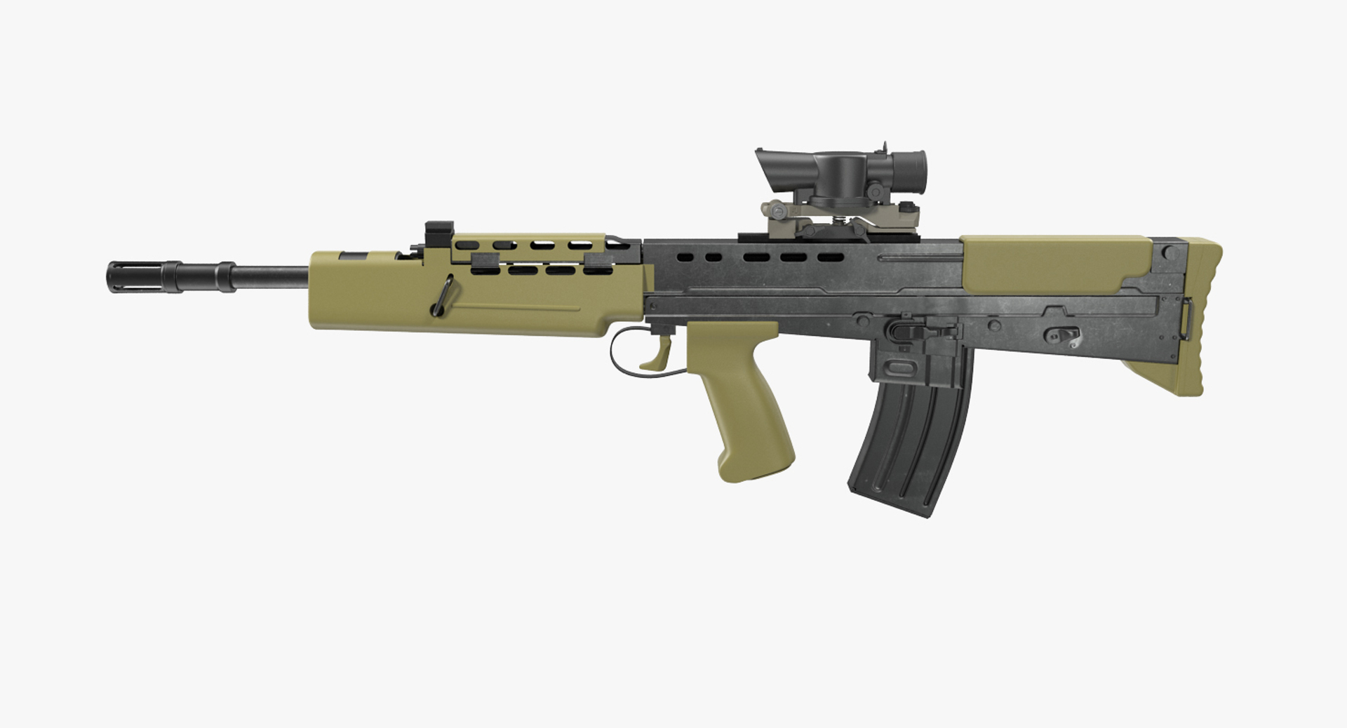 Assault Rifle L85a2 Scope 3d Model