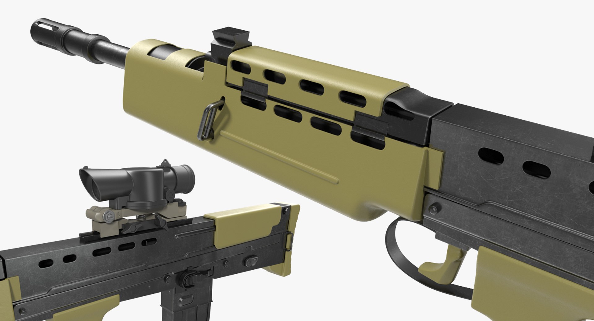 Assault Rifle L85a2 Scope 3d Model