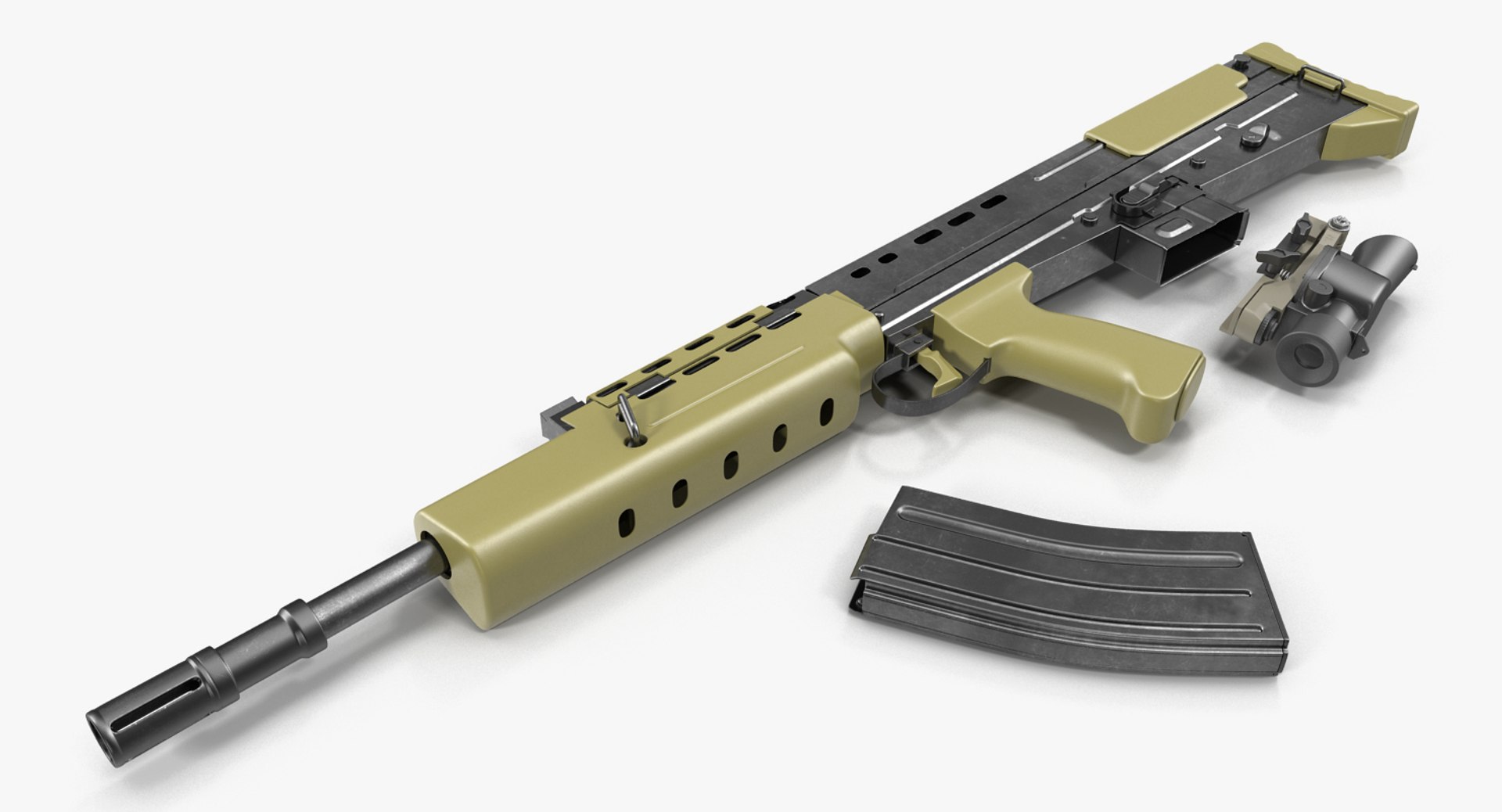 Assault Rifle L85a2 Scope 3d Model