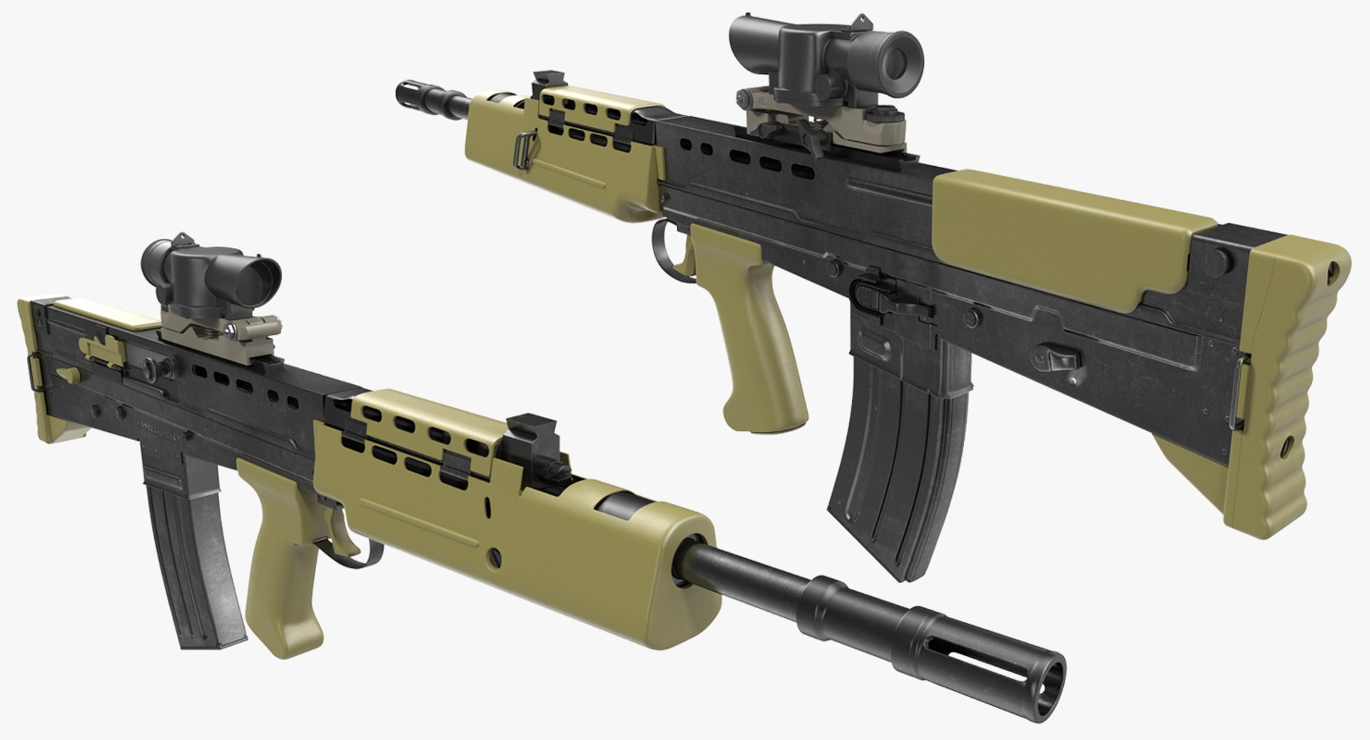 Assault Rifle L85a2 Scope 3d Model