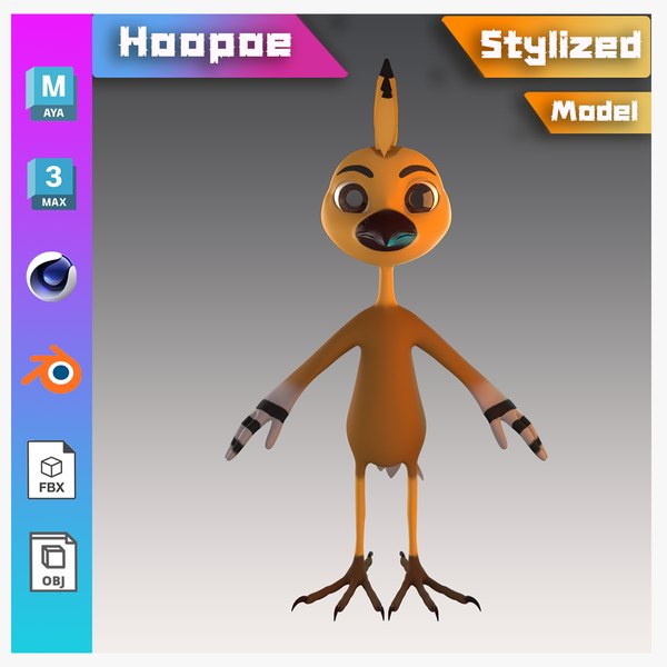 3D Stylized Hoopoe NoRig - TurboSquid 2012662