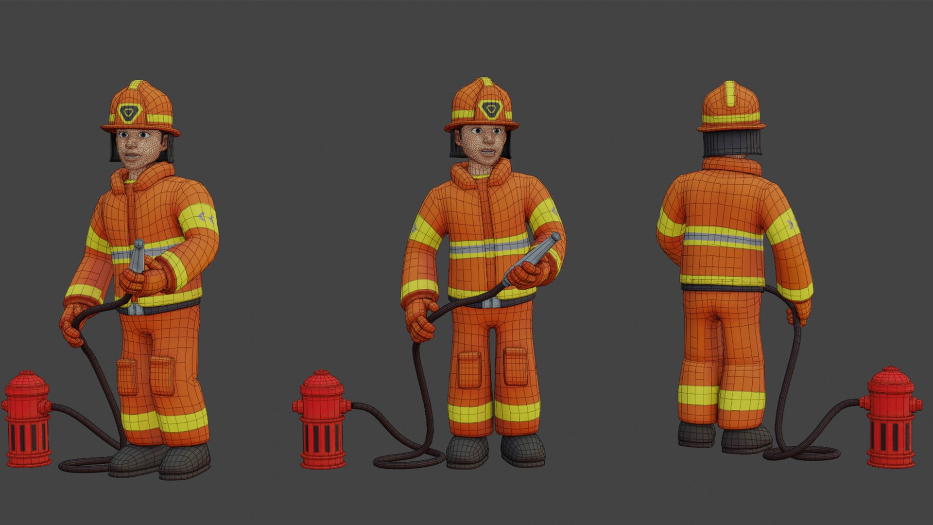 3D Fire Fighter - 3D Model Rigged Animated Model - TurboSquid 2340503