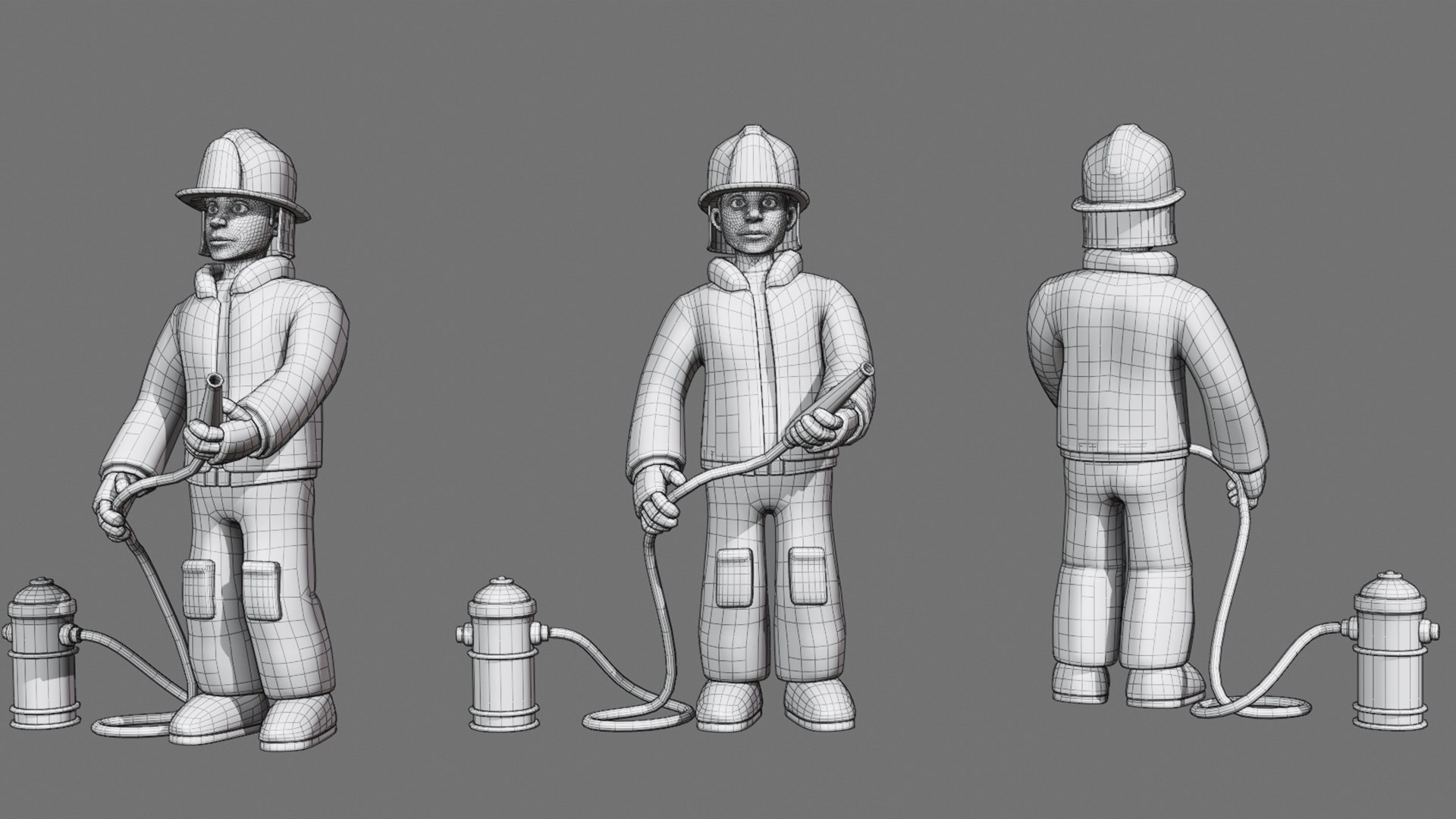 3D Fire Fighter - 3D Model Rigged Animated Model - TurboSquid 2340503