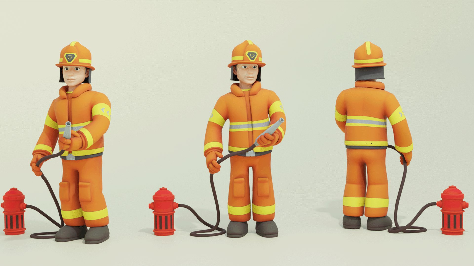 3D Fire Fighter - 3D Model Rigged Animated Model - TurboSquid 2340503