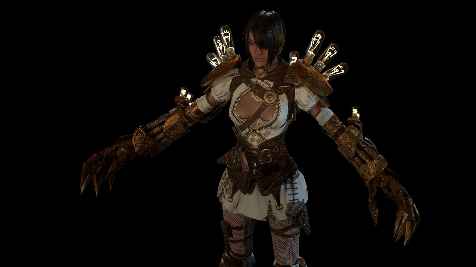 Character Steampunk Girl Games 3D Model - TurboSquid 1299374
