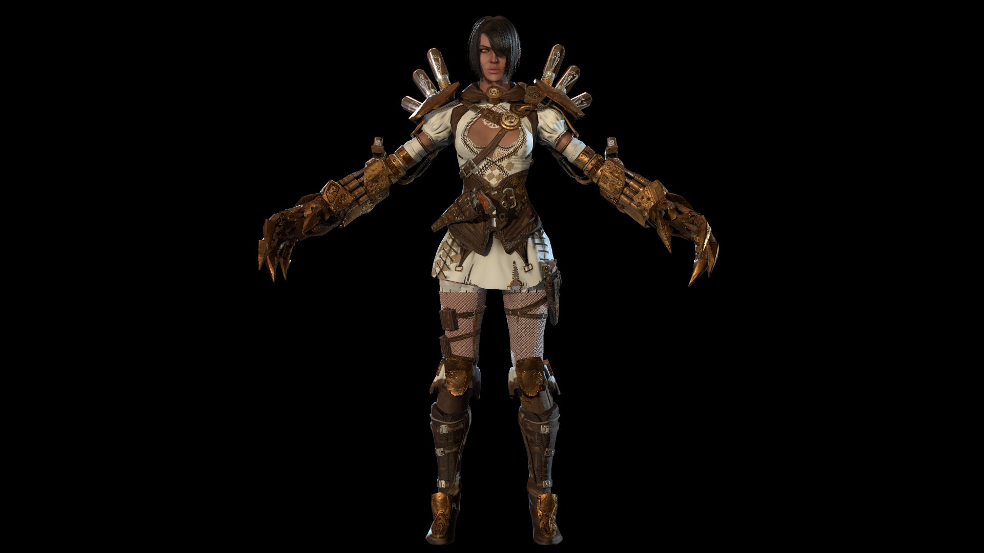 Character Steampunk Girl Games 3D Model - TurboSquid 1299374