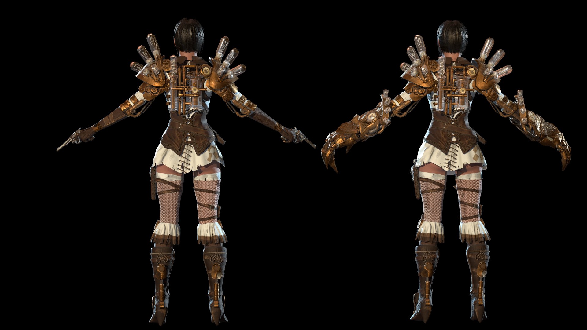 Character Steampunk Girl Games 3D Model - TurboSquid 1299374