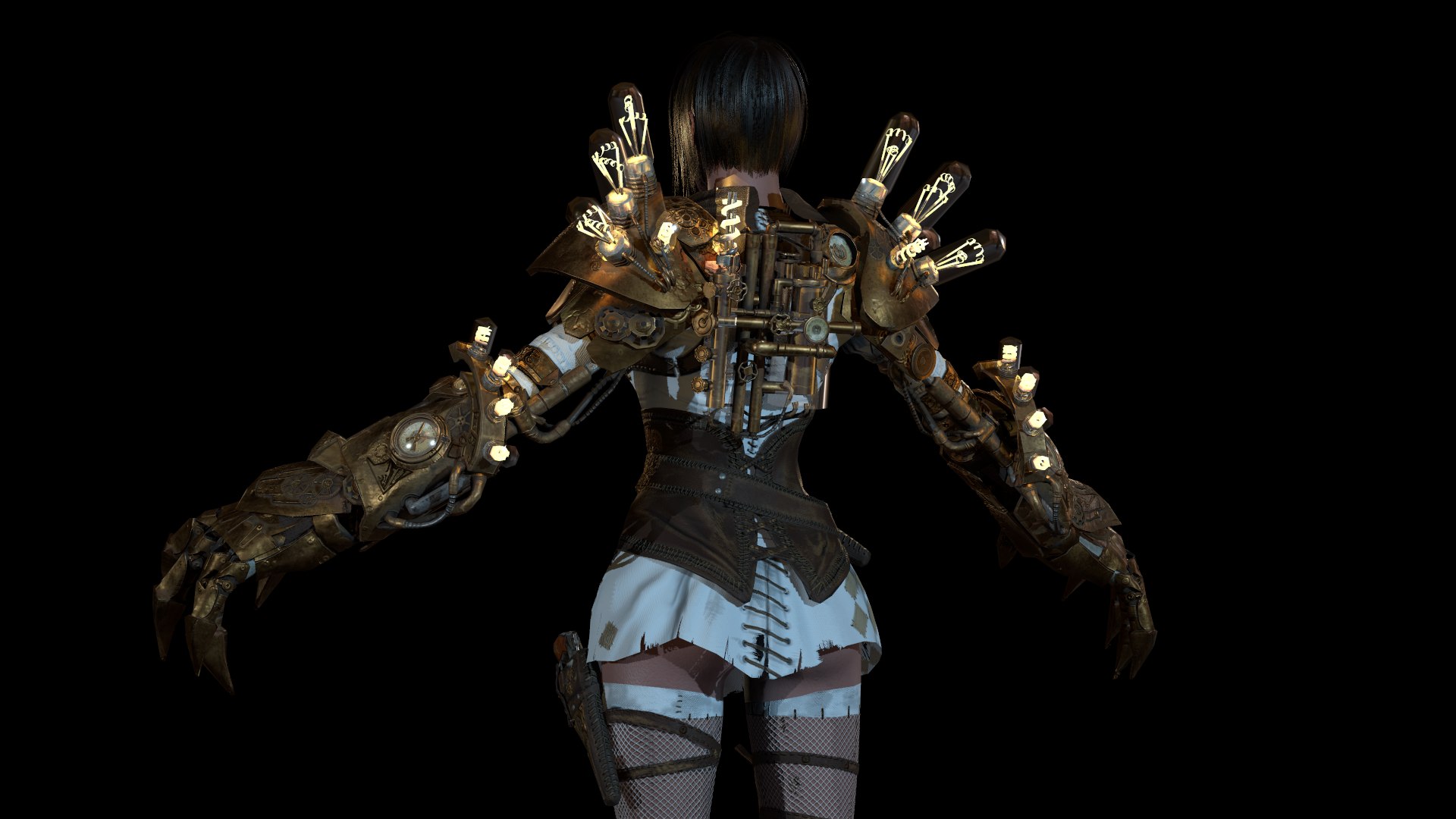 Character Steampunk Girl Games 3D Model - TurboSquid 1299374