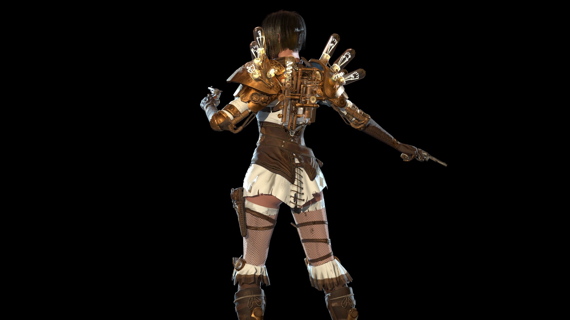 Character Steampunk Girl Games 3D Model - TurboSquid 1299374