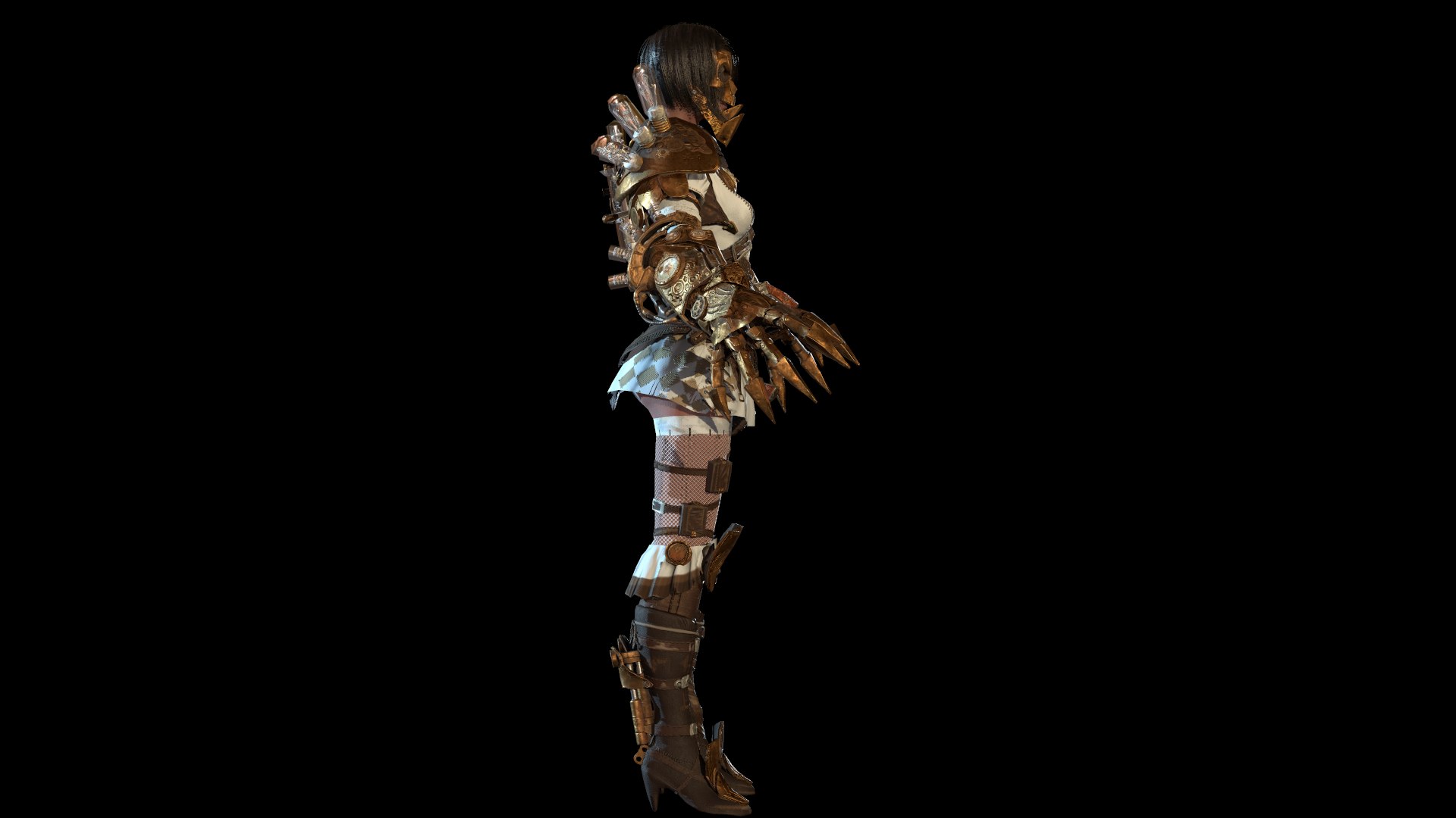 Character Steampunk Girl Games 3D Model - TurboSquid 1299374