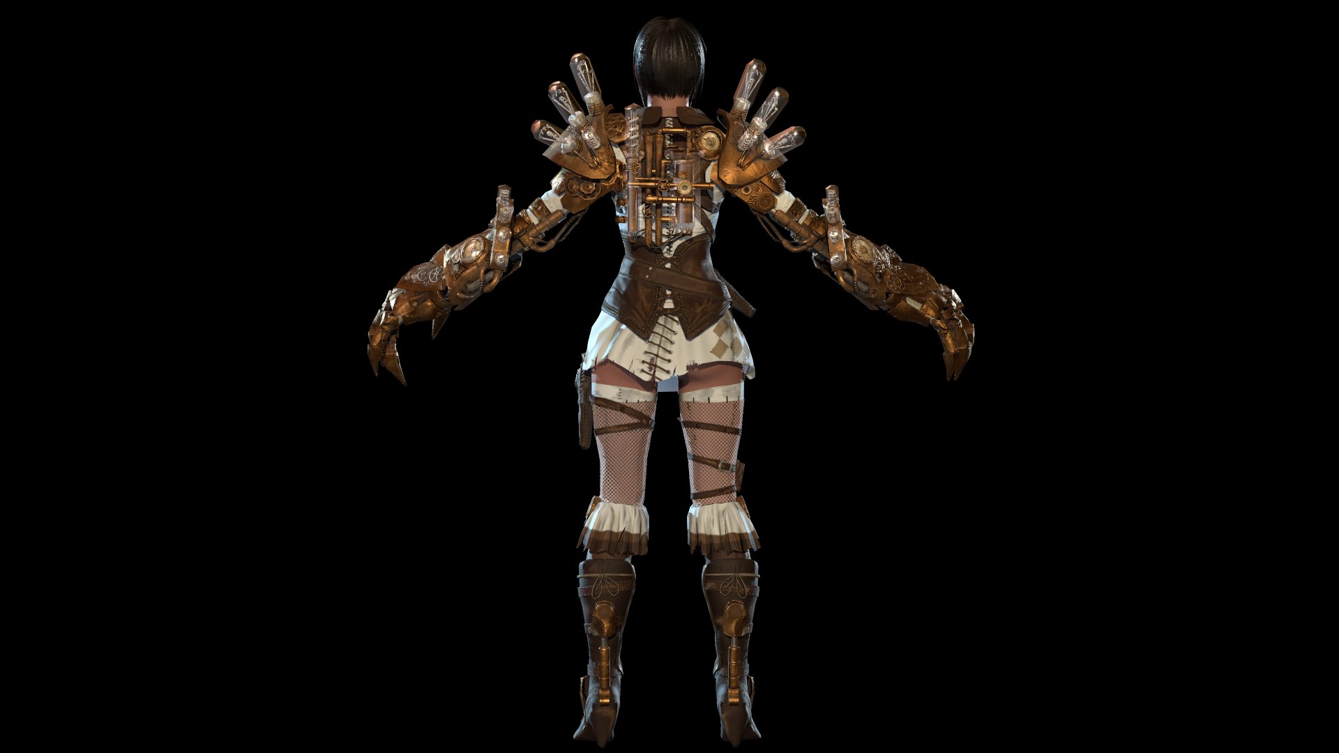 Character Steampunk Girl Games 3D Model - TurboSquid 1299374