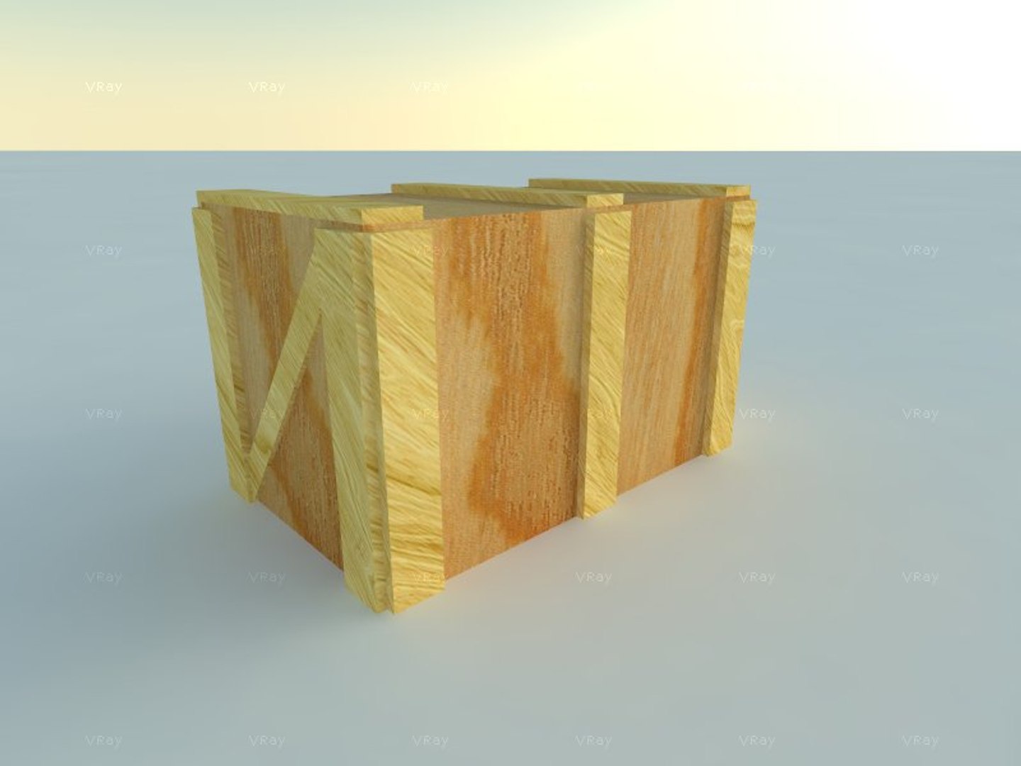 3d Crate Box Wood Model