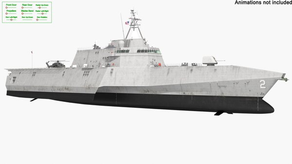 3D модель USS Independent LCS 2 с оснащенным боевым вертолетом ...