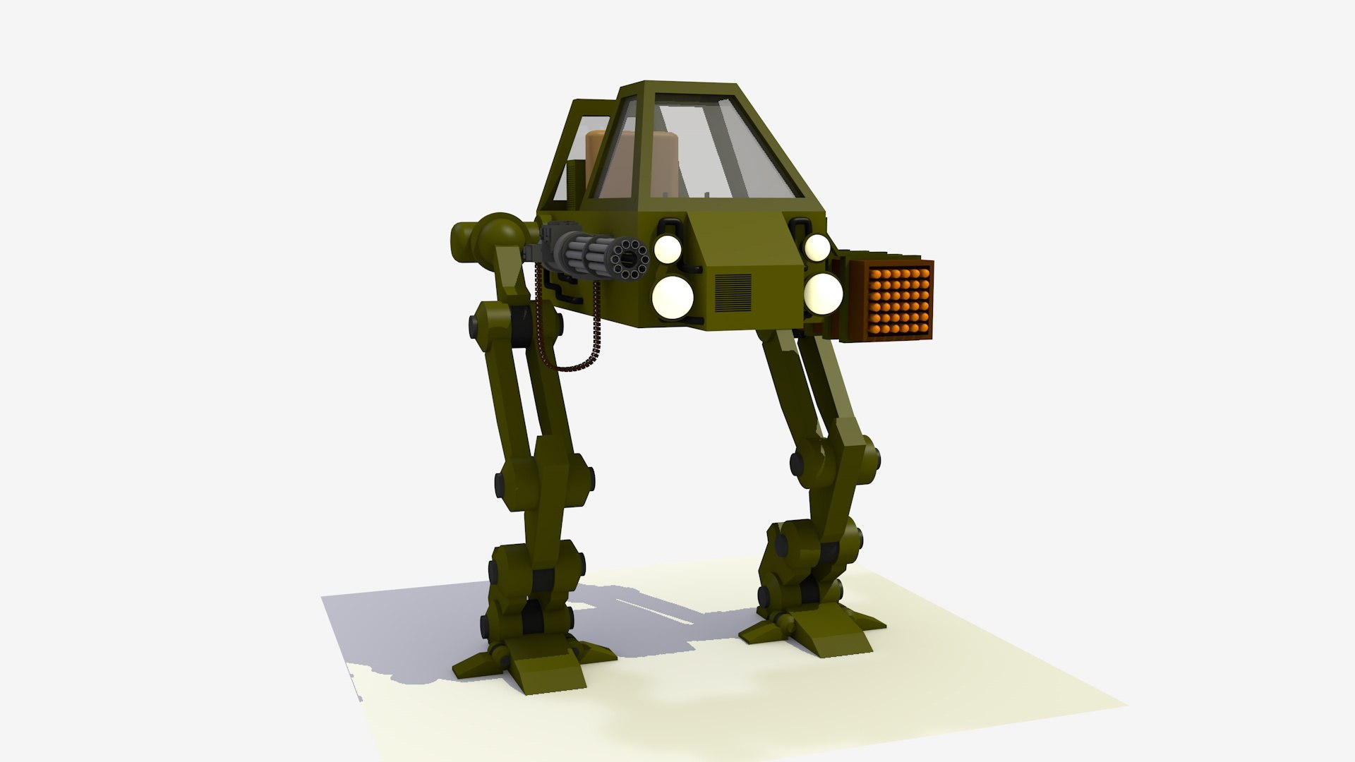 CARTOON 1 MECHA WALKER RIGGED AND ANIMATED 3D Model - TurboSquid 1729630
