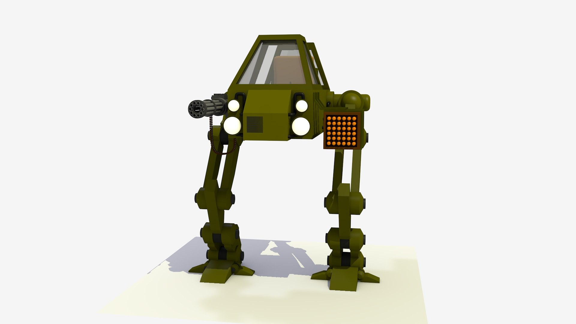 CARTOON 1 MECHA WALKER RIGGED AND ANIMATED 3D Model - TurboSquid 1729630