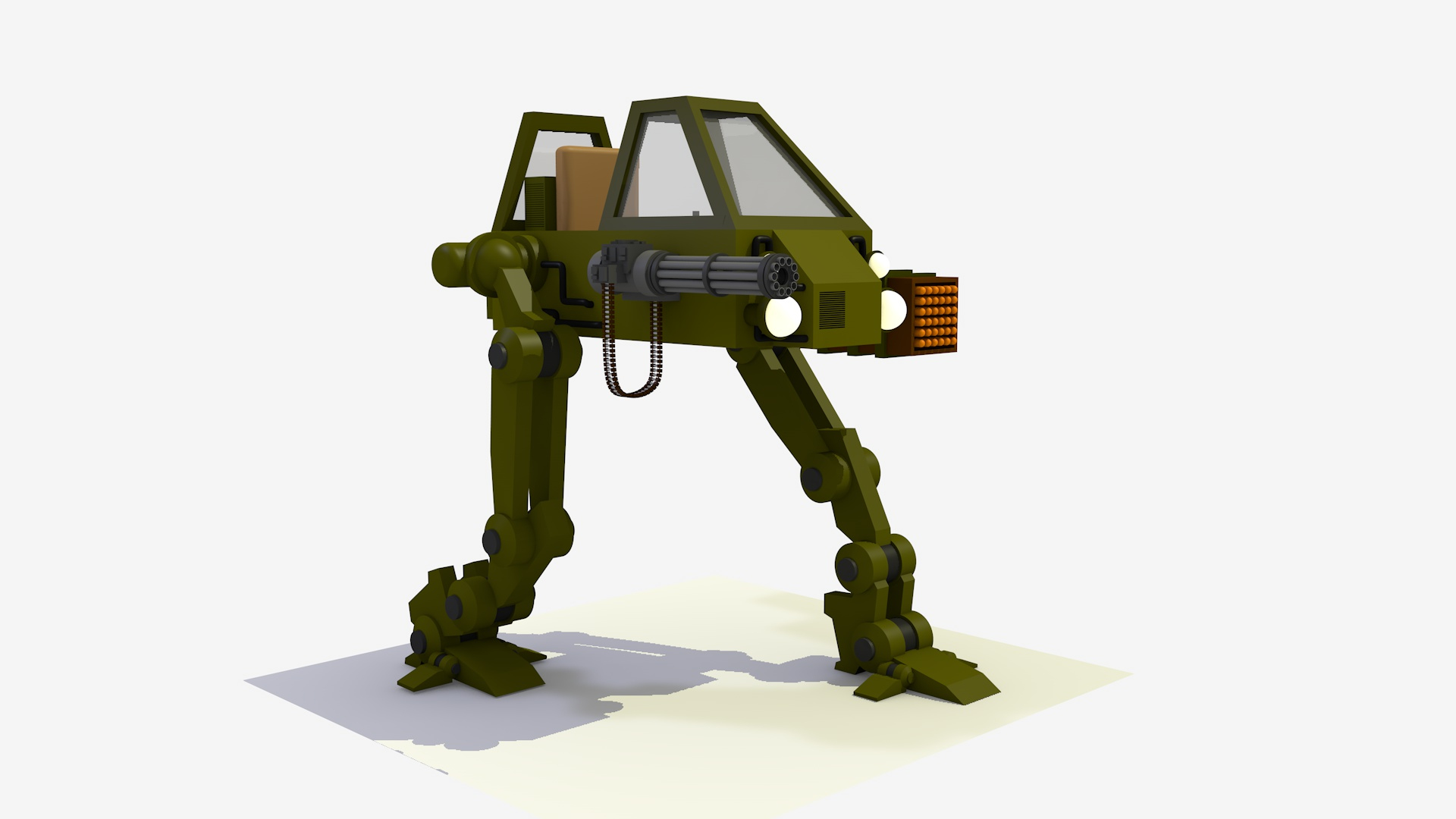 CARTOON 1 MECHA WALKER RIGGED AND ANIMATED 3D Model - TurboSquid 1729630