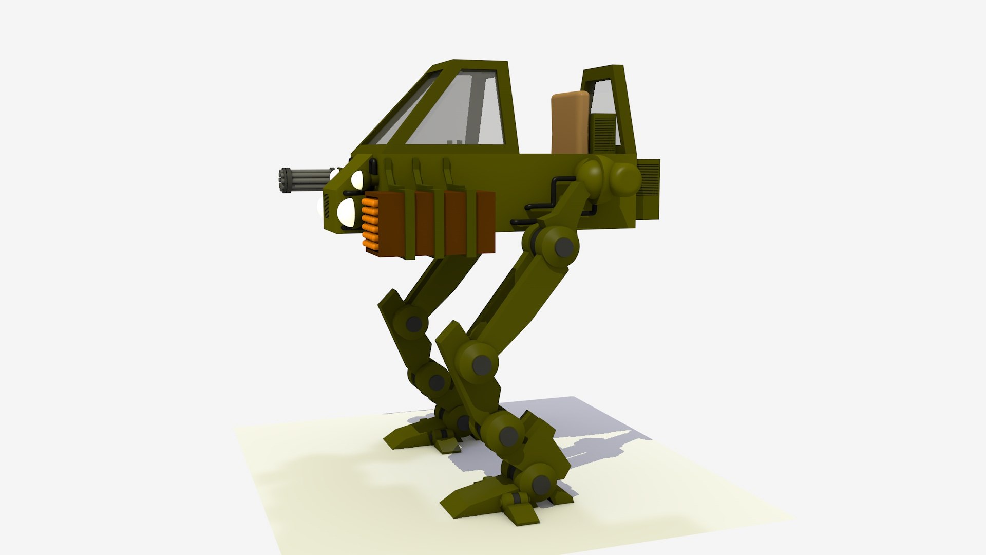 CARTOON 1 MECHA WALKER RIGGED AND ANIMATED 3D Model - TurboSquid 1729630