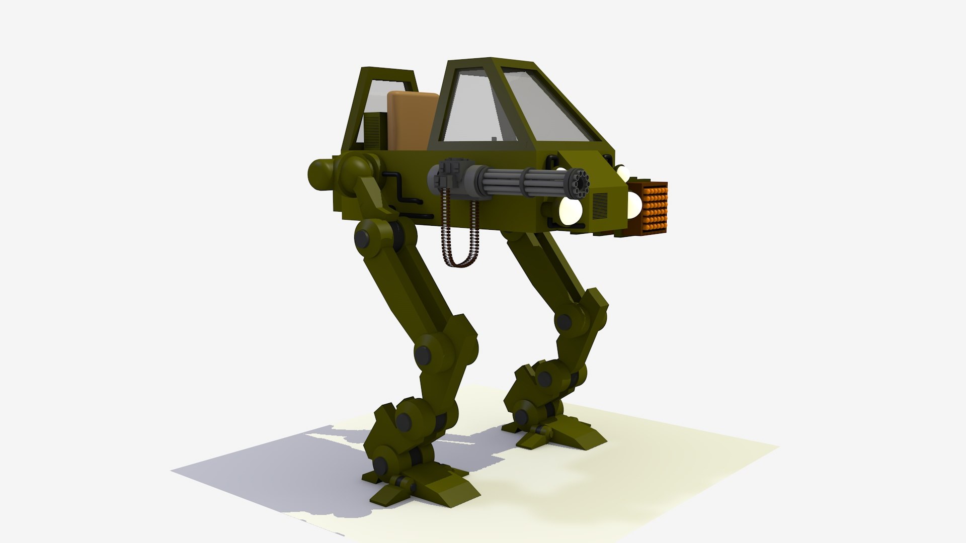 CARTOON 1 MECHA WALKER RIGGED AND ANIMATED 3D Model - TurboSquid 1729630