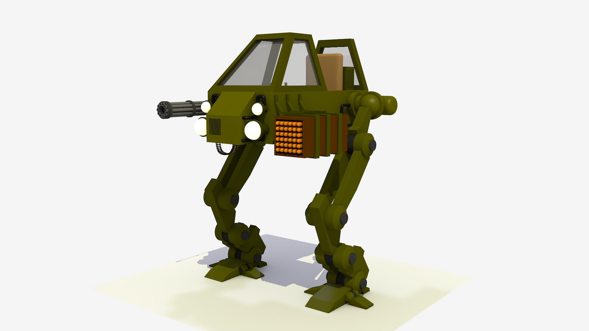 CARTOON 1 MECHA WALKER RIGGED AND ANIMATED 3D Model - TurboSquid 1729630