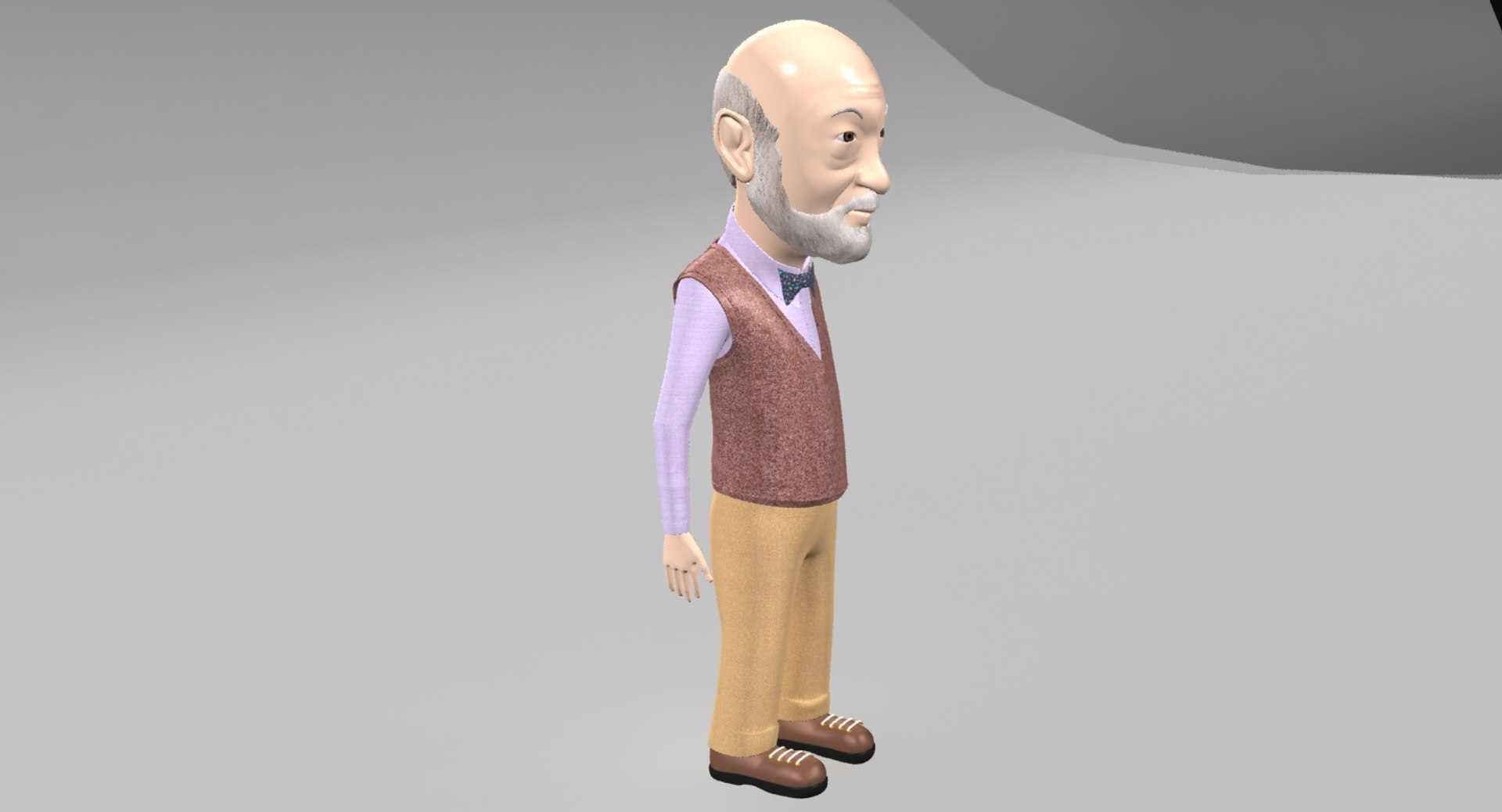 Cartoon Old Man 3D Model - TurboSquid 1372505