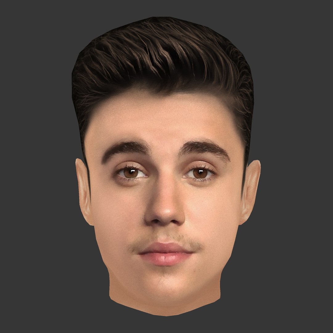 3D Justin Bieber Head - Low poly head for game - TurboSquid 1862790