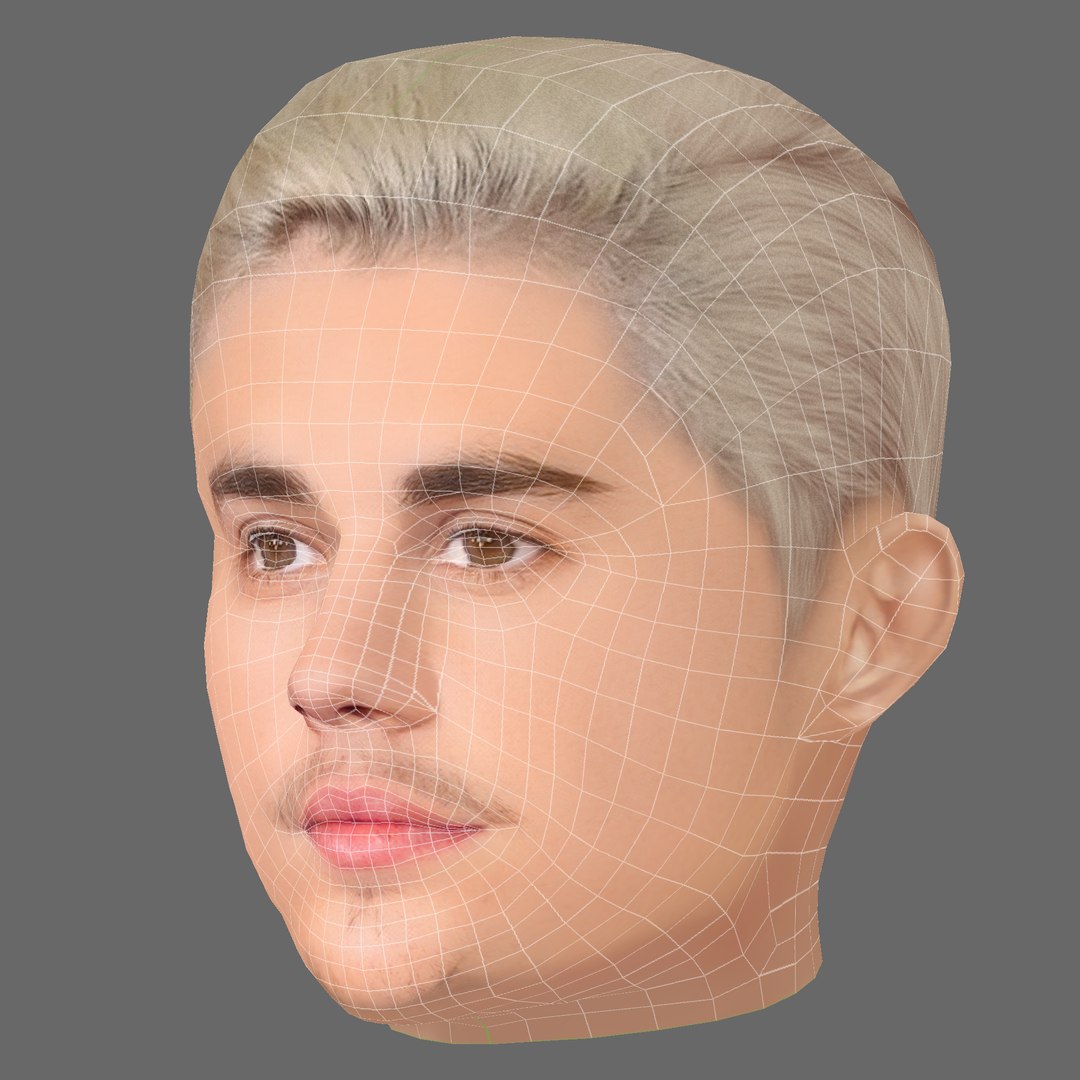 3D Justin Bieber Head - Low Poly Head For Game - TurboSquid 1862790