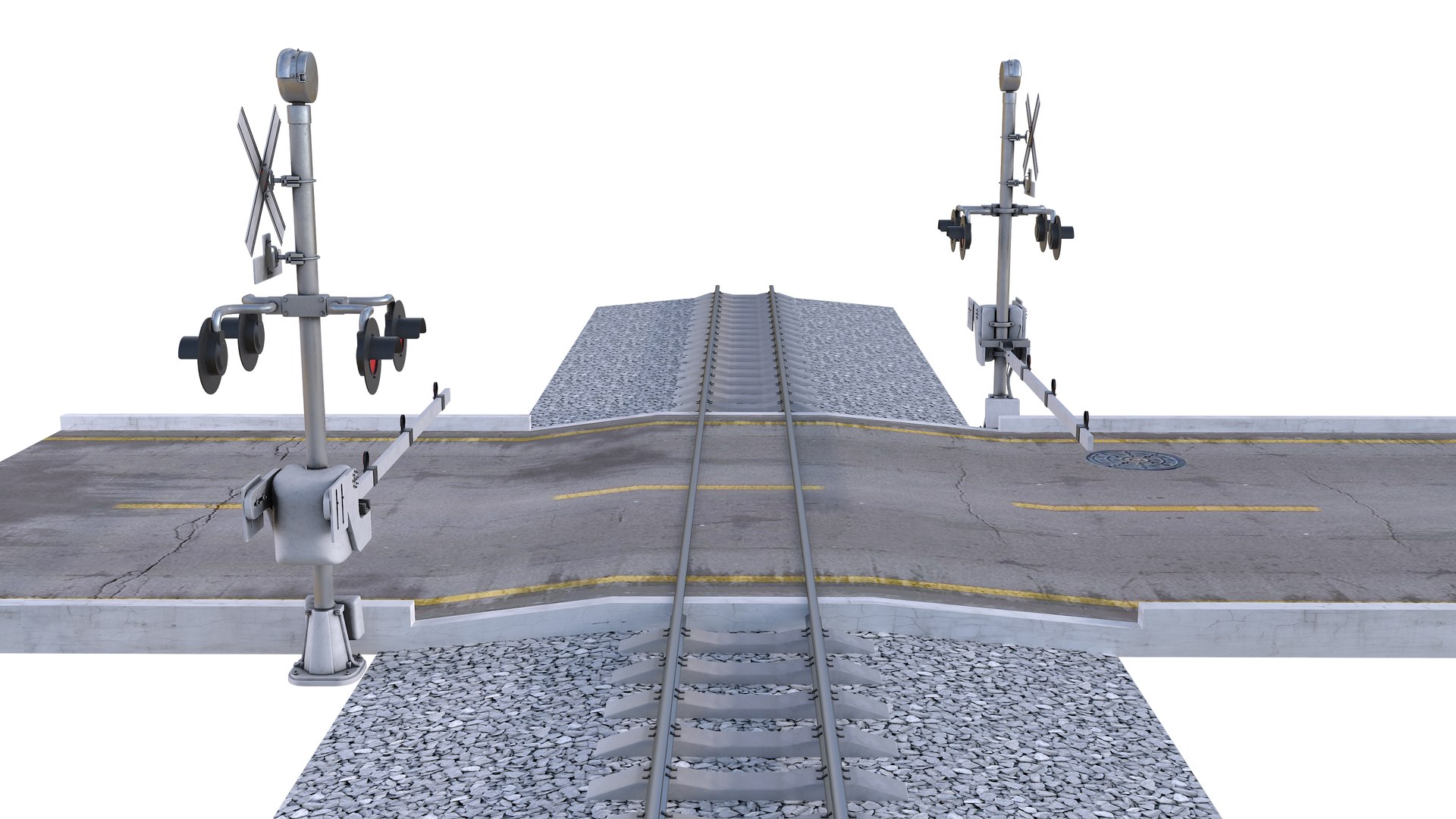 3D Railroad Crossing 1 - TurboSquid 1985809