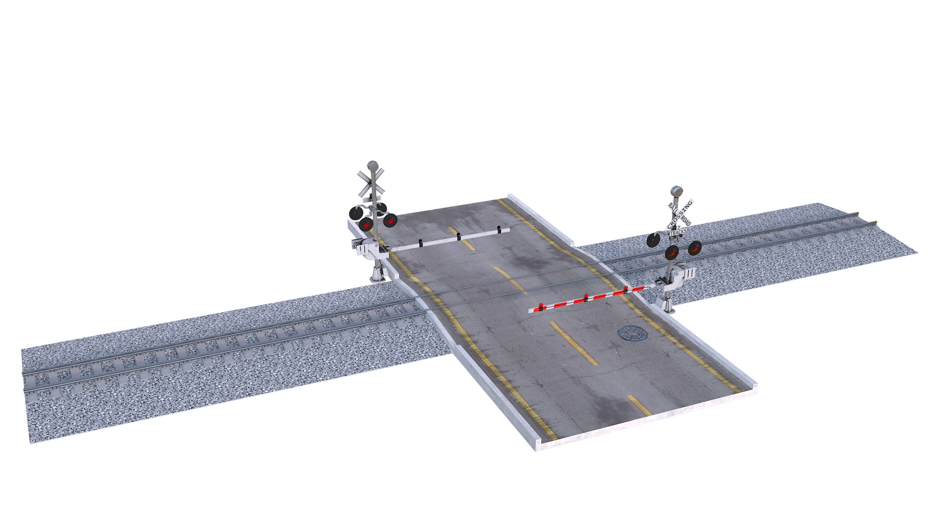 3D Railroad Crossing 1 - TurboSquid 1985809
