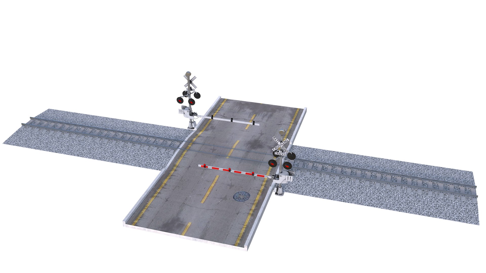 3D Railroad Crossing 1 - TurboSquid 1985809