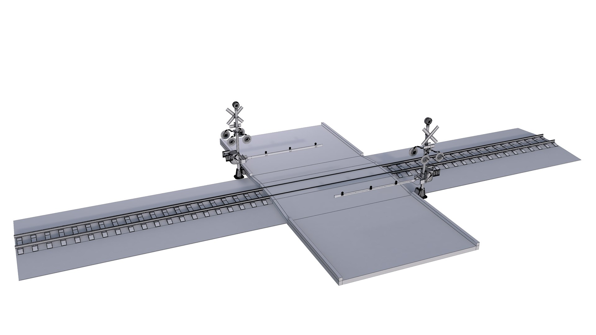 3D Railroad Crossing 1 - TurboSquid 1985809