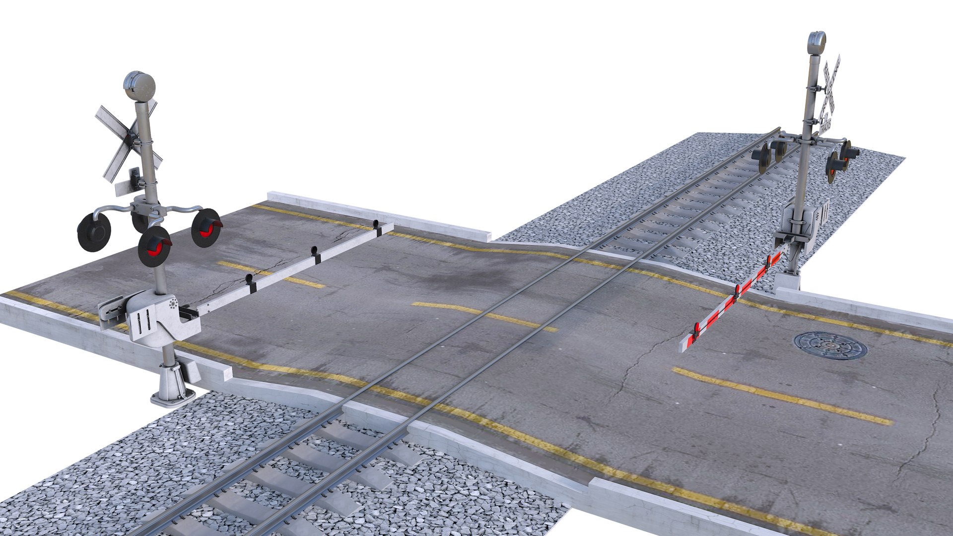 3D Railroad Crossing 1 - TurboSquid 1985809