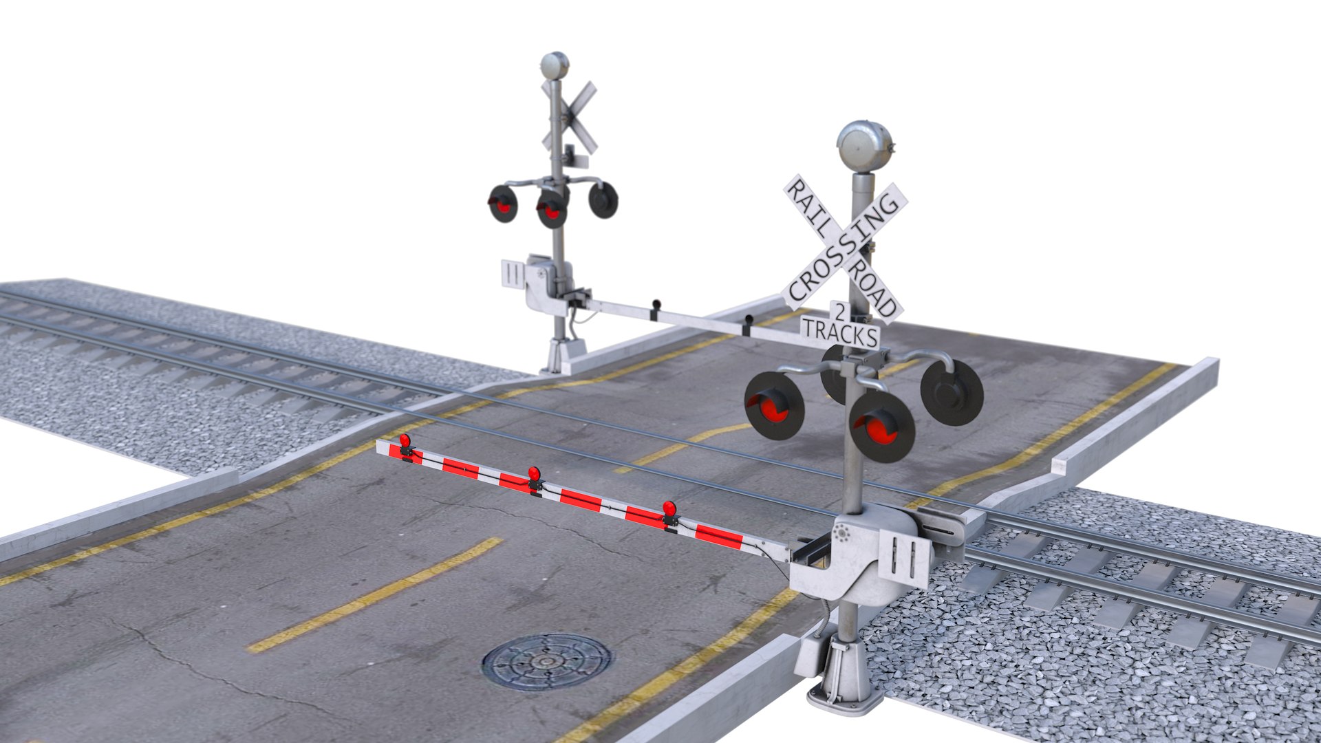 3D Railroad Crossing 1 - TurboSquid 1985809