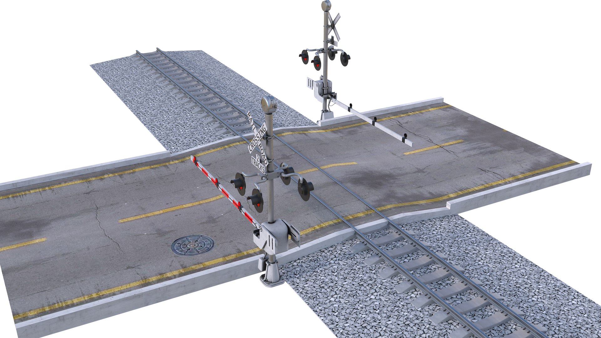 3D Railroad Crossing 1 - TurboSquid 1985809