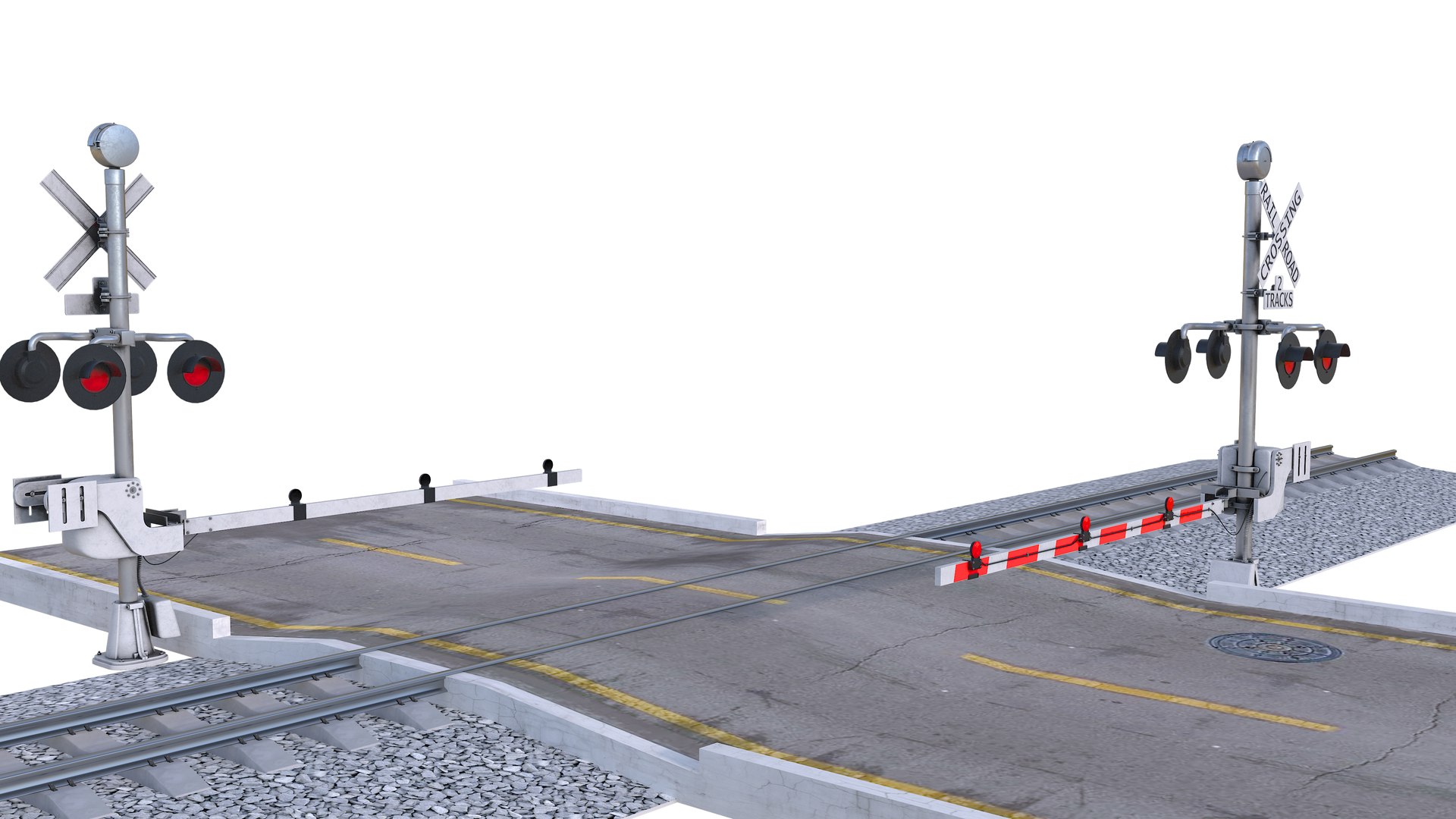 3D Railroad Crossing 1 - TurboSquid 1985809